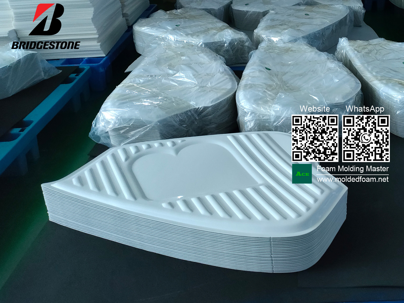 Custom made thermoformed EVA panel for BRIDGESTONE GOLF bags